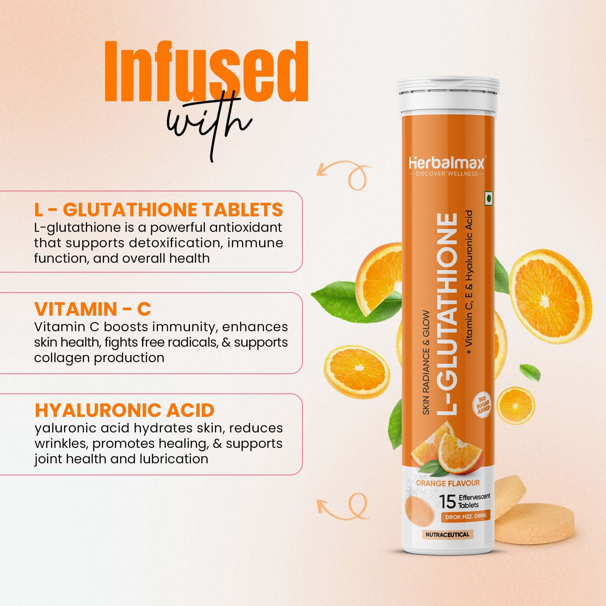 Buy L-Glutathione Effervescent Tablets Skin Brightening - Herbalmax