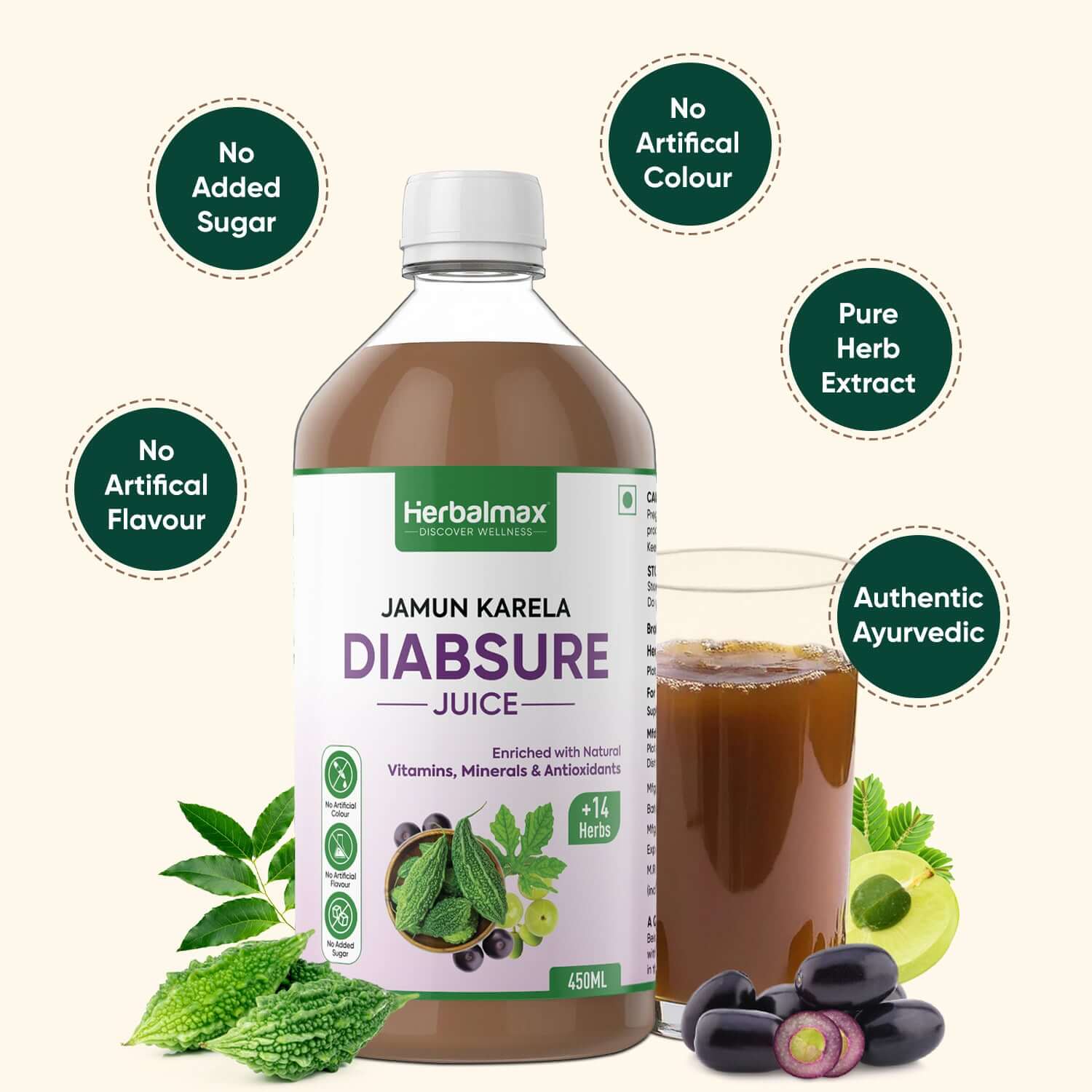 Herbalmax Diabsure Juice for Blood Sugar Control & Immunity