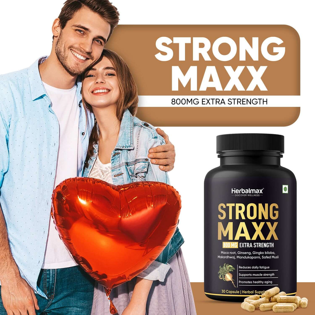 Strong Maxx Maca Root Capsules | Boost Stamina & Strength|Herbalmax